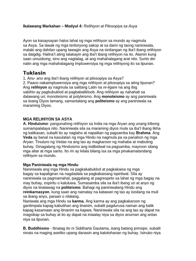 AP 7-Q2-Modyul 4 - Summary | PDF