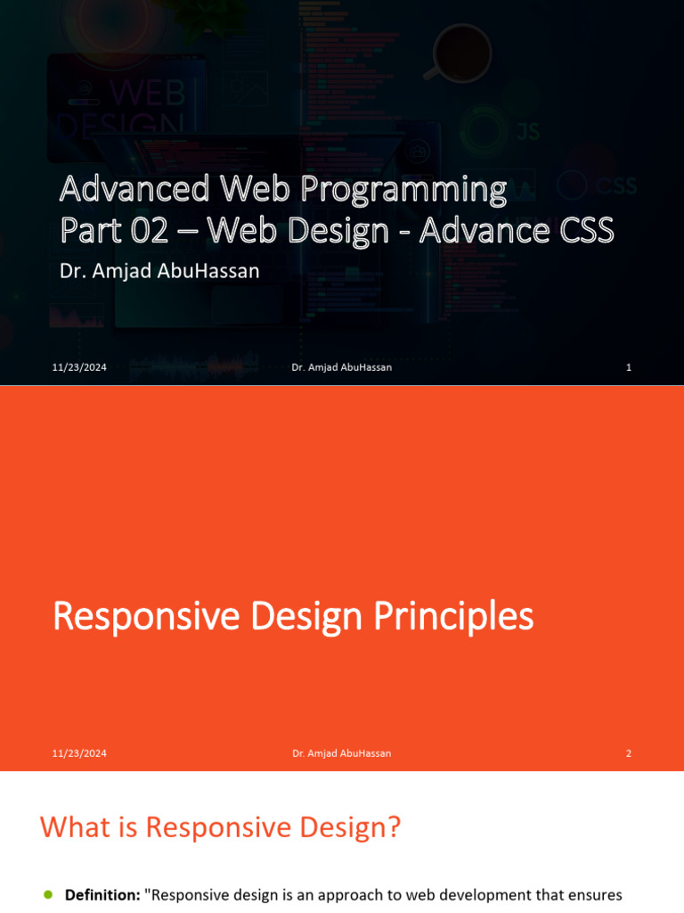 Part 02 - Web Design - Advance CSS | PDF | Responsive Web Design | Web Development