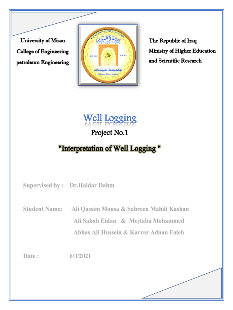 Well Loging - Project | PDF