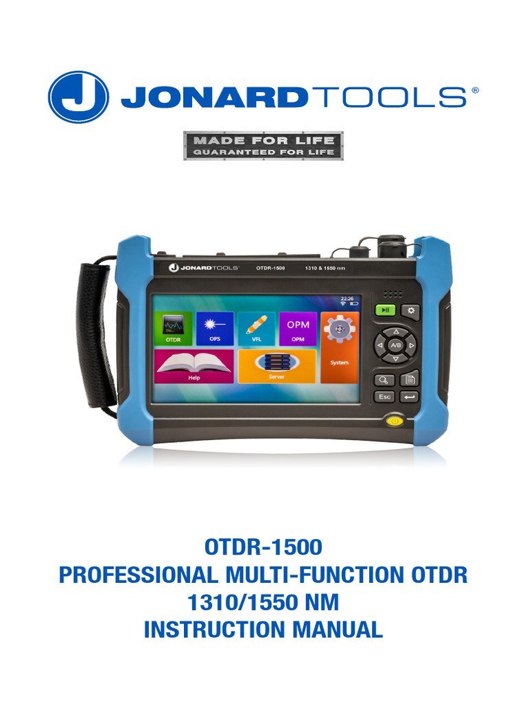Otdr 1500instructionmanual - 90j1 00059 - 03 2024 | PDF | Optical Fiber ...