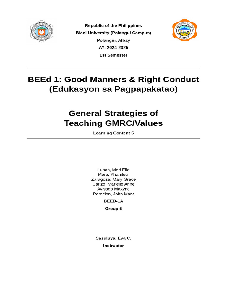 Teaching Strategies for GMRC Grade 5 | PDF | Cognition | Learning