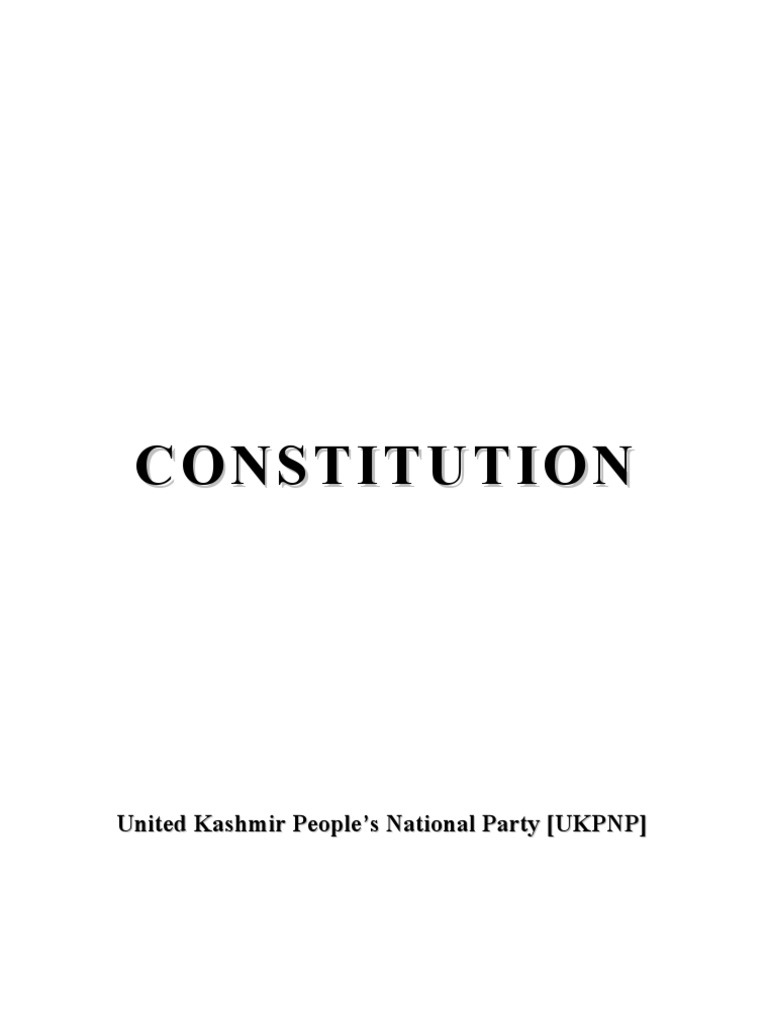 Ukpnp Constitution | PDF | Secretary | Political Parties