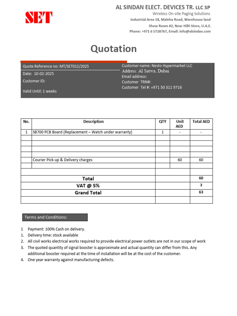 Wireless Paging Solutions Quote | PDF