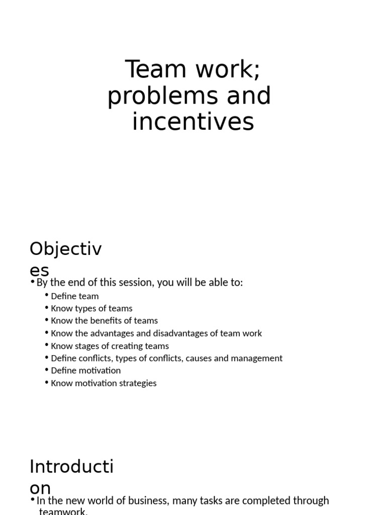9. Team work | PDF | Motivation | Motivational