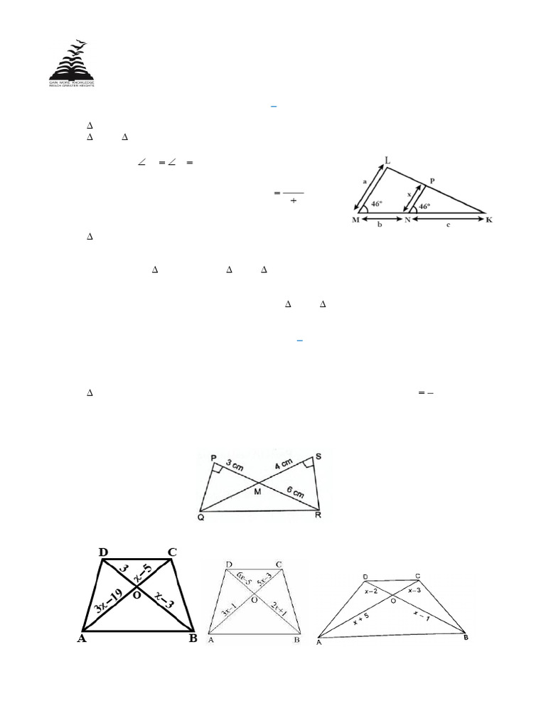 WORKSHEET- 6. TRIANGLES | PDF | Triangle | Classical Geometry