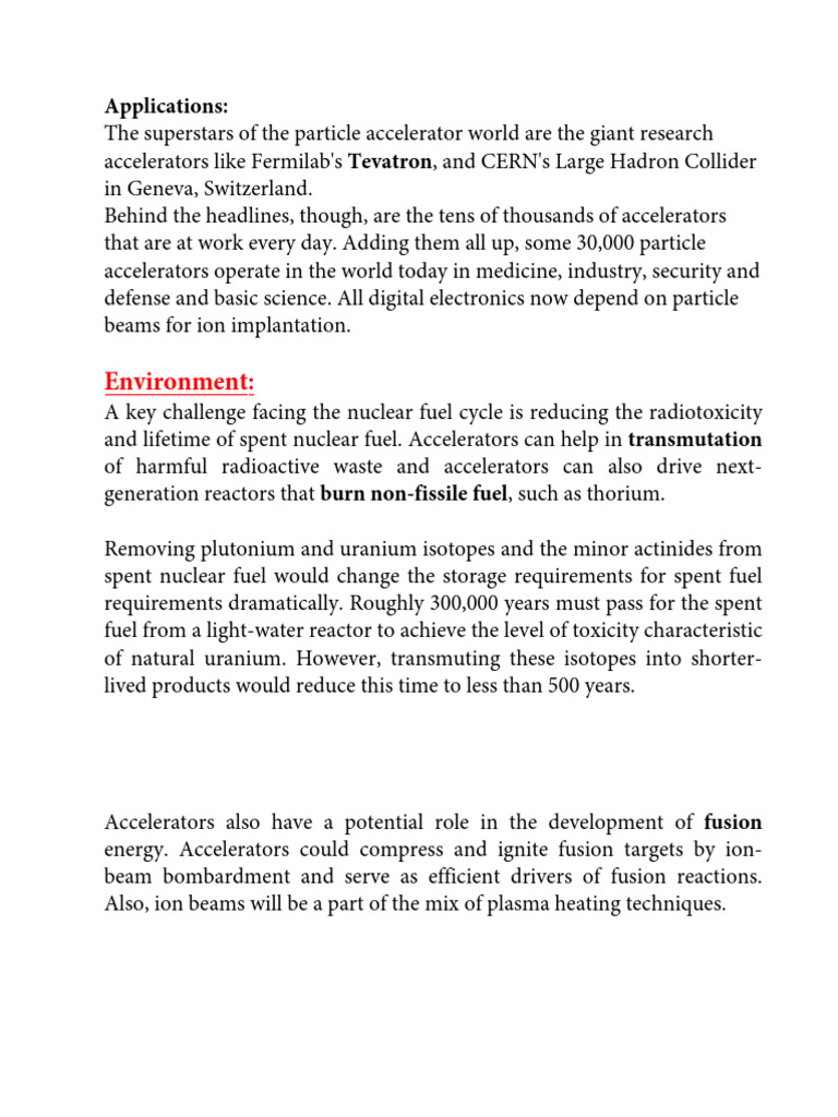 Accelerator - Related Topics | PDF | Nuclear Fuel | Particle Accelerator