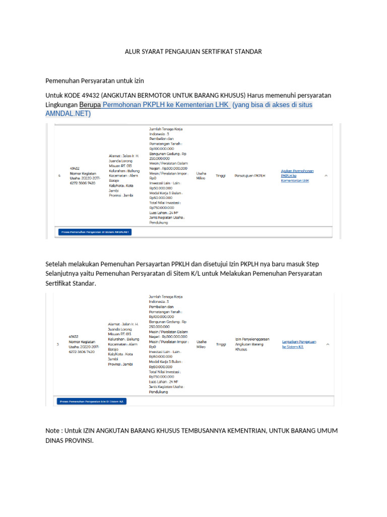 Alur Syarat Pengajuan Sertifikat Standa1 | PDF