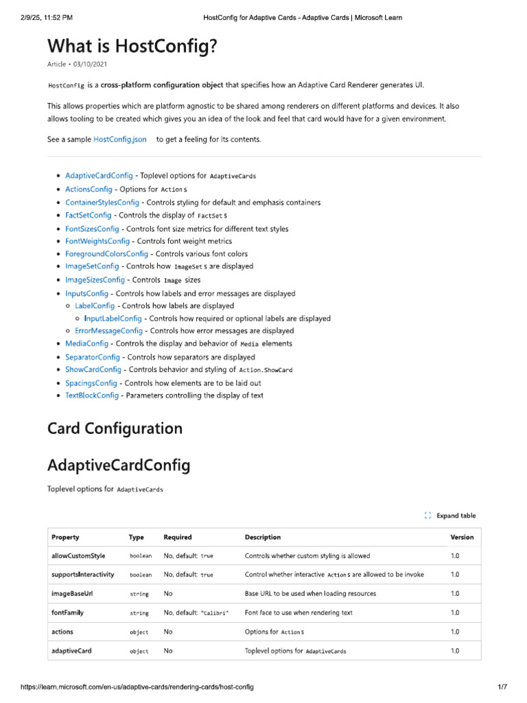 What is HostConfig | PDF