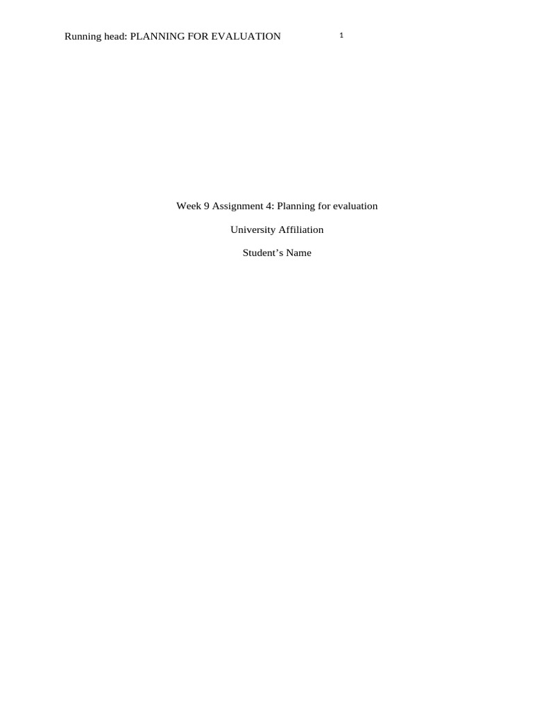 Week 9 Assignment 4... | PDF | Evaluation | Public Health