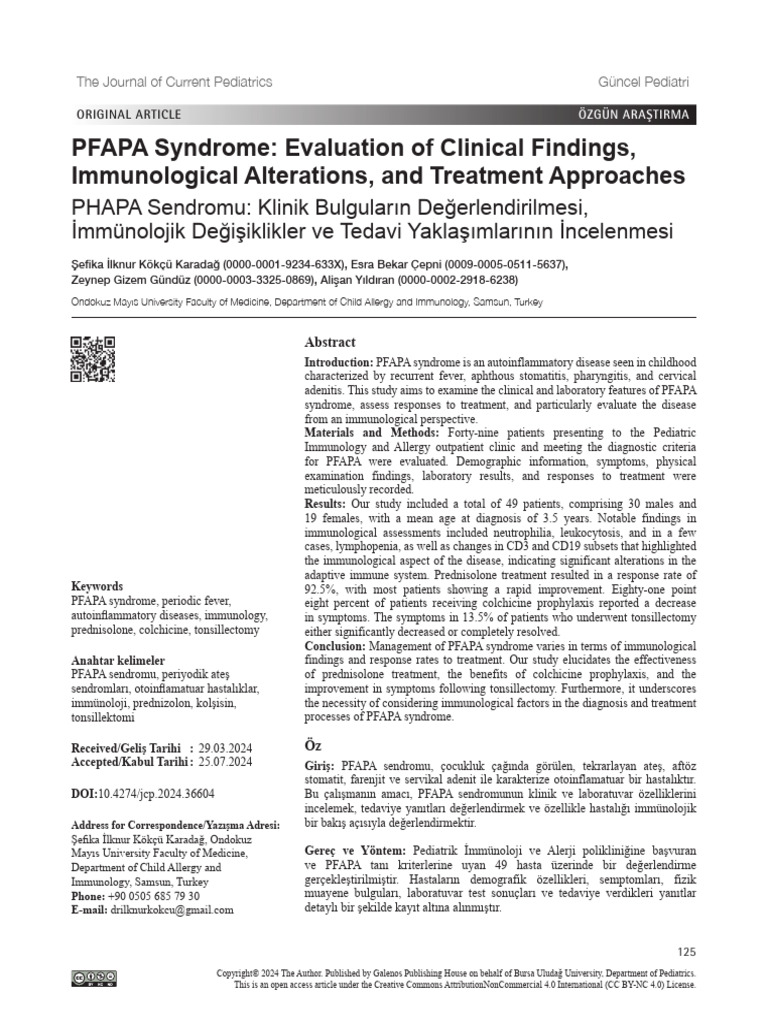 PFAPPA | PDF | Medical Diagnosis | Immunology