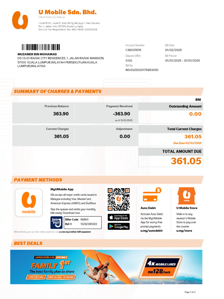 Summary of Charges & Payments | PDF | Debit Card | Payments