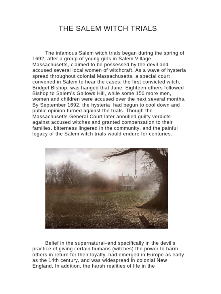 Salem Witch Trials: A Historical Overview | PDF | Witchcraft