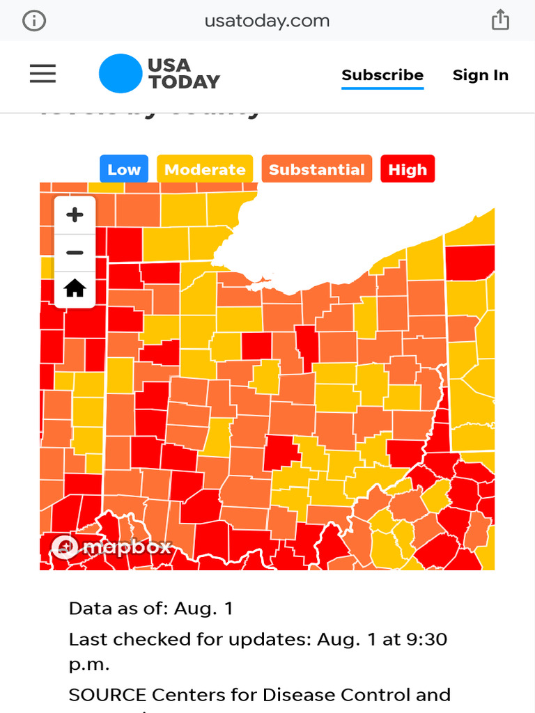 CDC Mask Guidelines Map of High COVID Transmission Areas by County | PDF