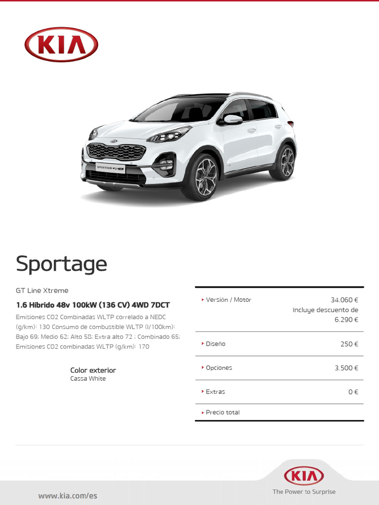 Kia Configurator Sportage GT - Line - Xtreme 20200411 | PDF | Vehículos ...