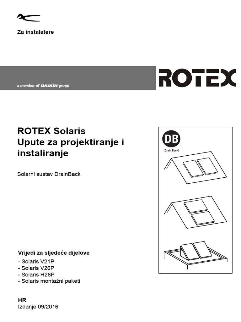 RPS Drainback System 0081628885 Installation Manual Croatian | PDF