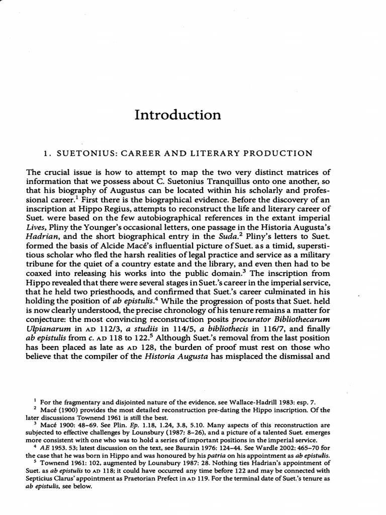 Wardle - Suetonius - 2014 - Introduction - No Image | PDF | Ancient Rome