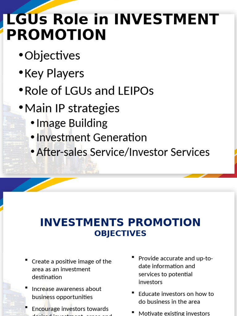 LGUs in Investment Promotion Strategies | PDF | Investing | Economies