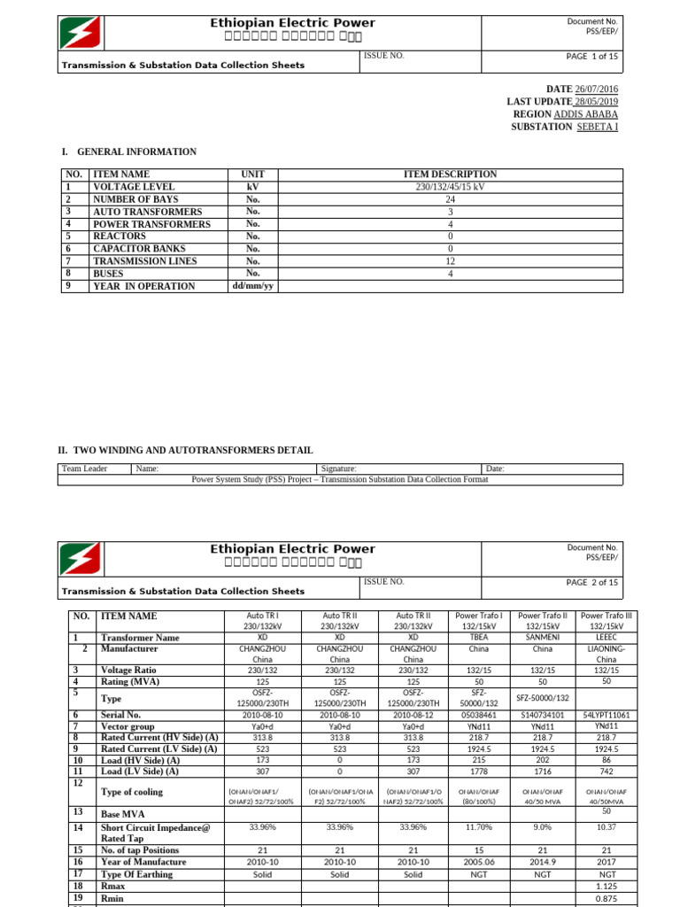 Sebeta I 230kV Substation - 2019 | PDF | Electric Power Transmission ...
