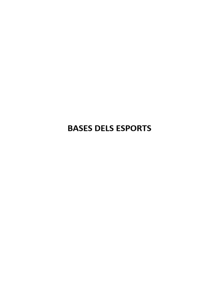 Apunts: Bases Dels Esports | PDF