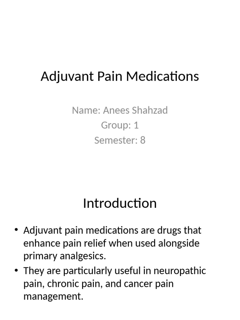 Adjuvant Pain Medications | PDF