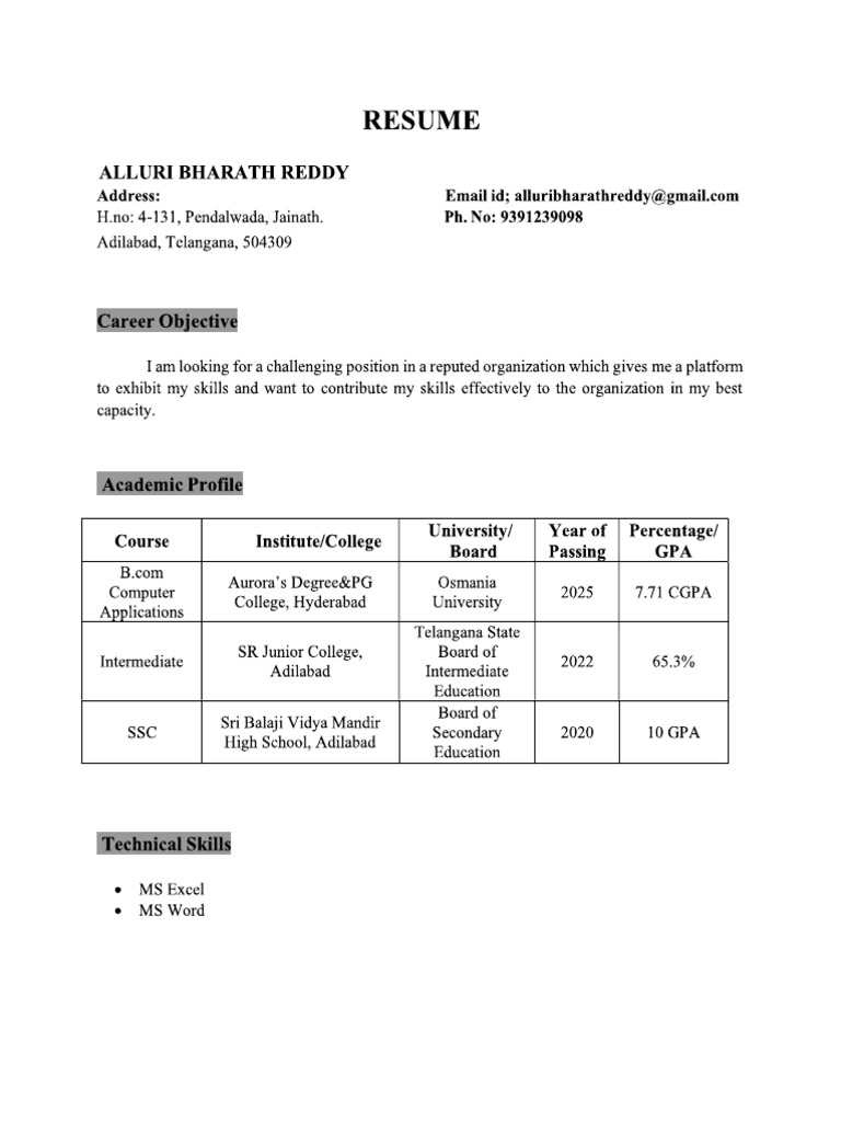 Bharath Resume | PDF