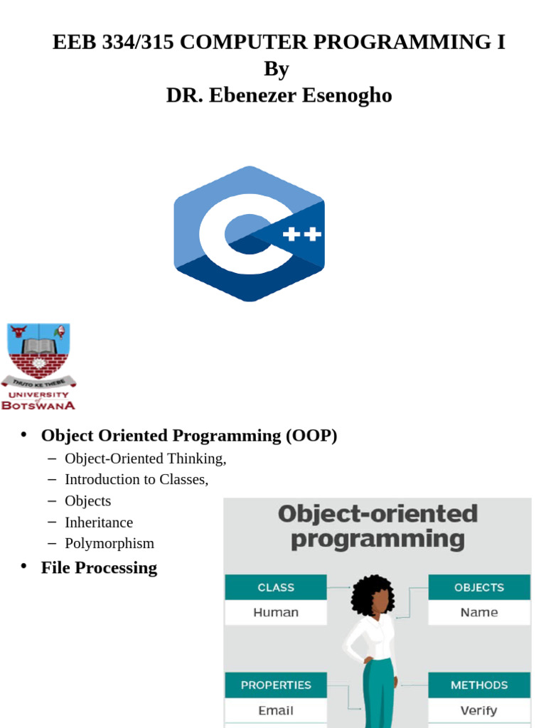 Eeb 334-315 C++ Lecture 8 Ebenezer 2 | PDF | Object Oriented Programming | Class (Computer ...