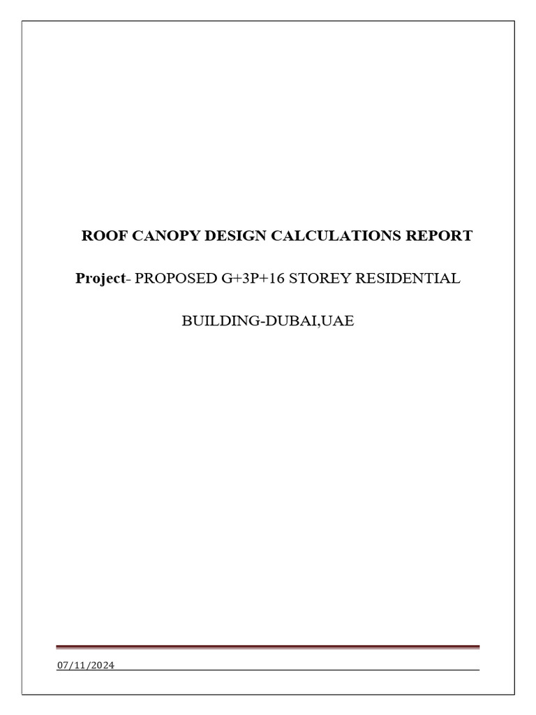 Structural Design Calculations-Roof Canopy - REV2 | PDF | Structural ...