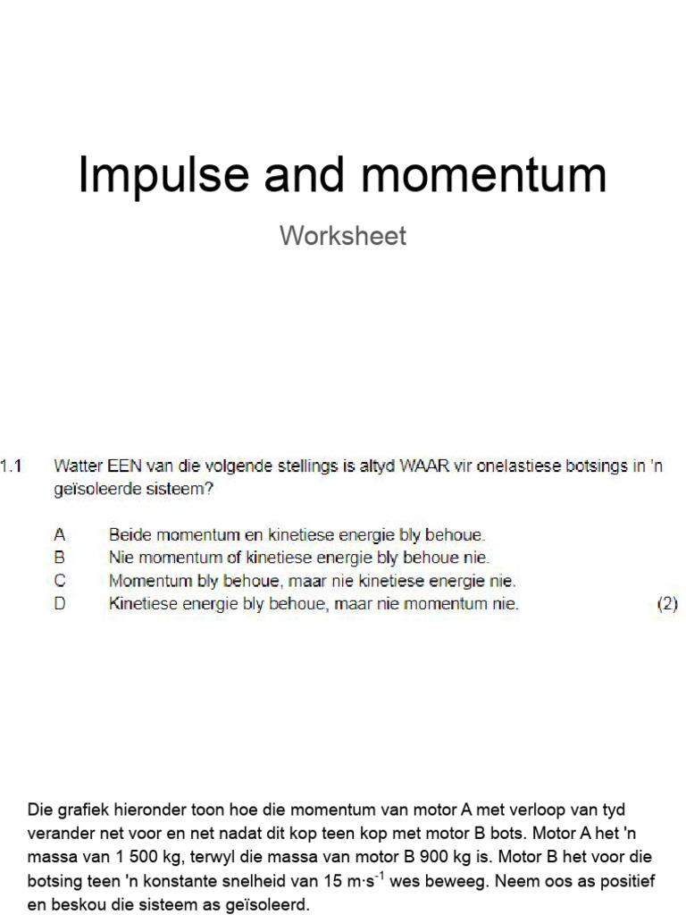 Impulse and Momentum | PDF