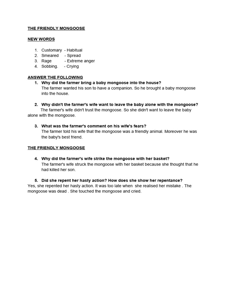 The Friendly Mongoose | PDF