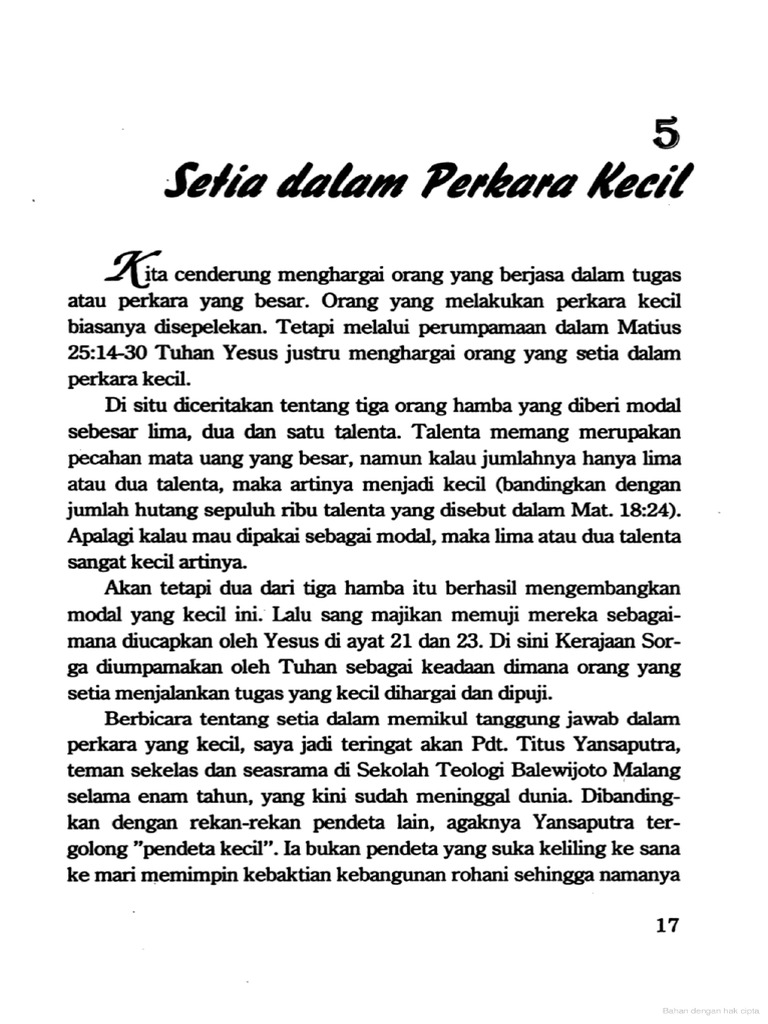 Setia Dalam Perara Kecil | PDF