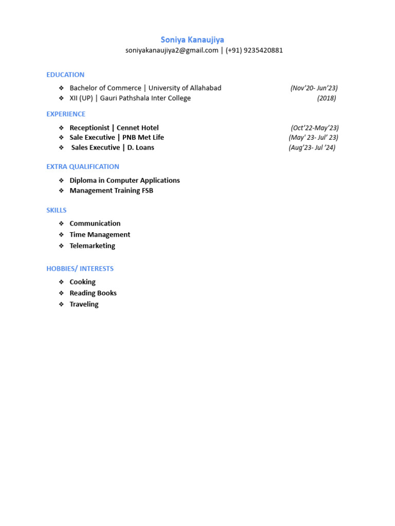 Soniya.resume | PDF