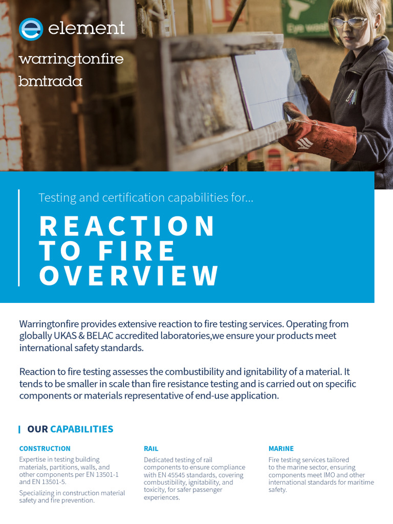Reaction To Fire Overview | PDF | Safety | Expert