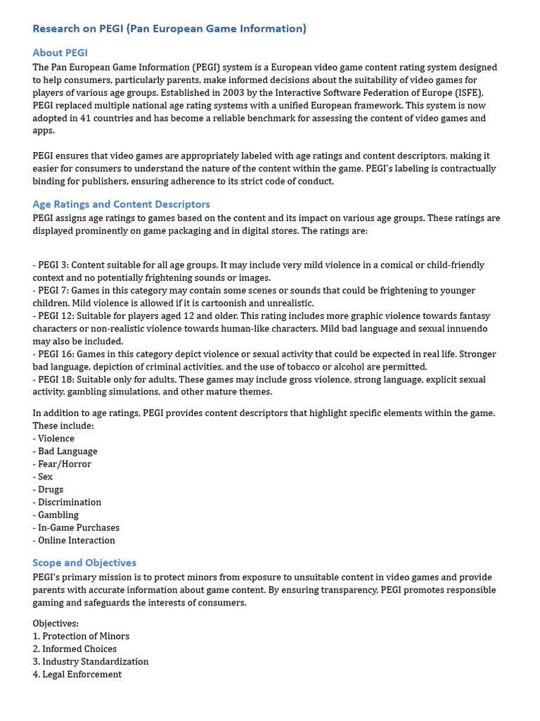 PEGI RESEARCH | PDF