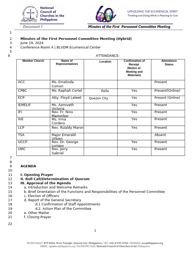 Minutes of The 6th Executive Committee Meeting - Final | PDF | Health ...