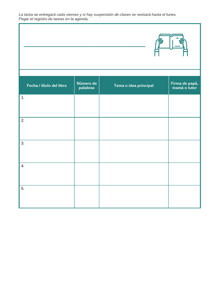 Registro de Lectura Diaria | PDF