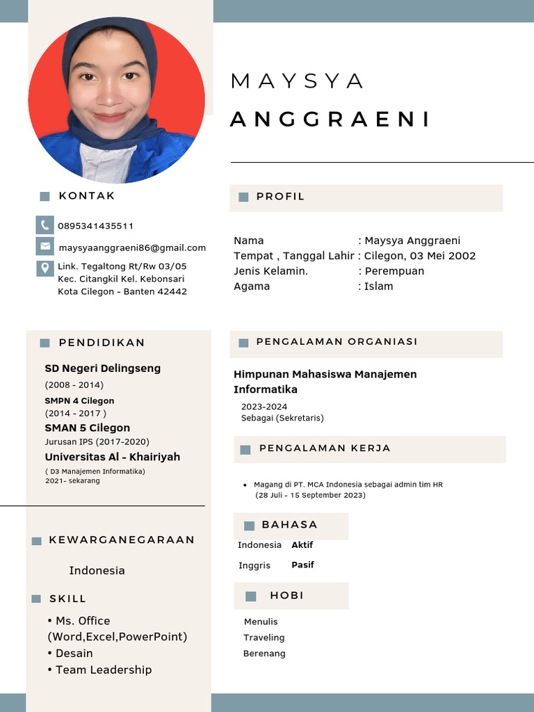 CV Maysya Anggraeni | PDF