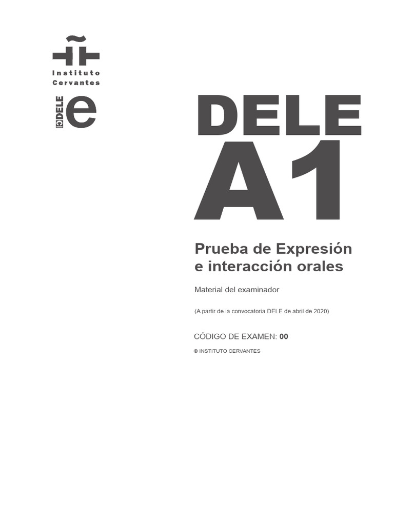 Prueba Oral DELE A1: Instrucciones y Tareas | PDF