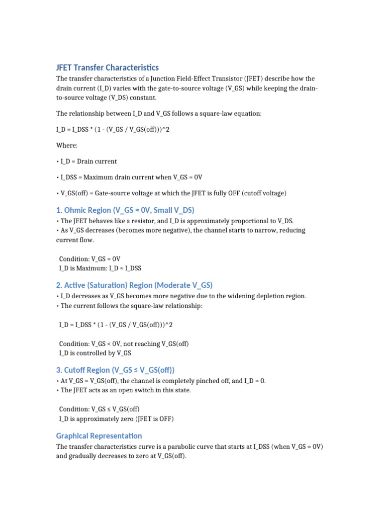 JFET Transfer Characteristics-2 | PDF