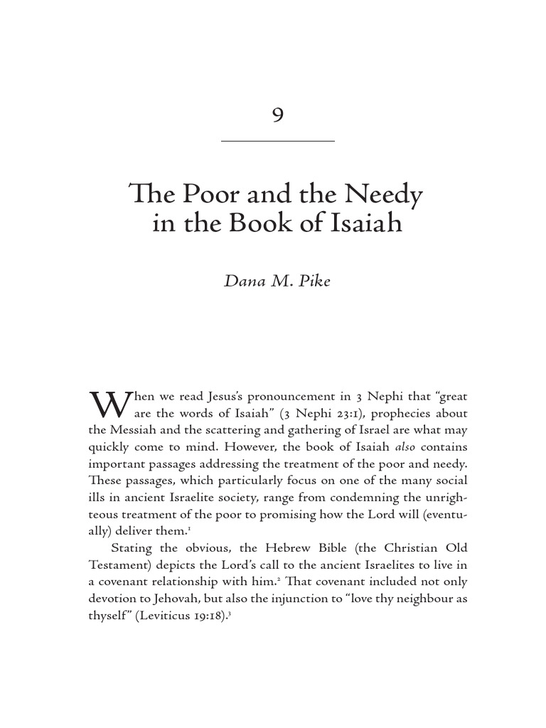 The Poor and The Needy in The Book of Isaiah | PDF | Book Of Isaiah | Bible