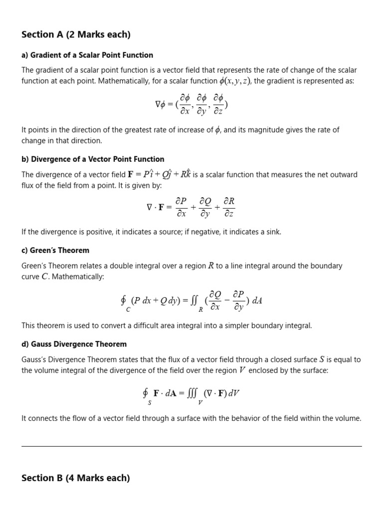 Math MST 01 | PDF | Divergence | Flux