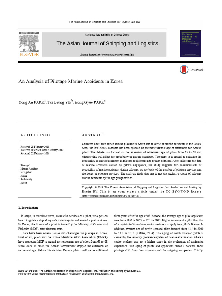 An Analysis of Pilotage Marine Acciden 2019 The Asian Journal of ...