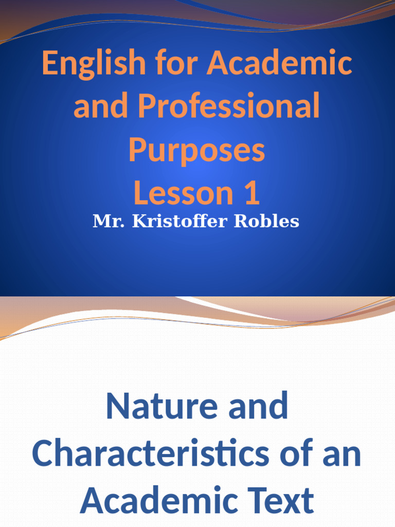 English For Academic and Professional Purposes Lesson 1 | PDF | Word ...