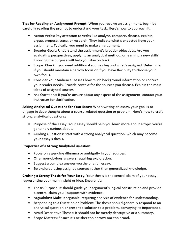 ENG - Essay Tips Harvard 1 Short | PDF | Essays | Thesis