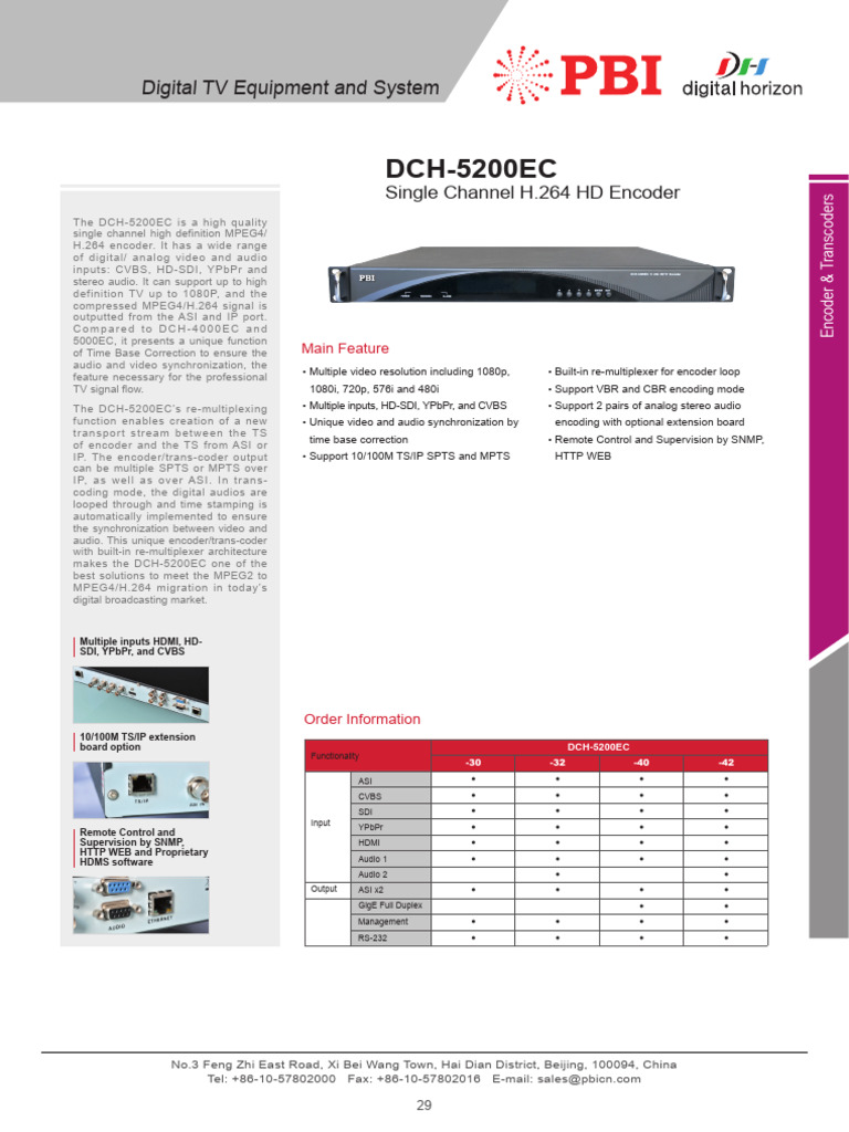 DCH-5200EC_encoder | PDF | Data Compression | Hdmi