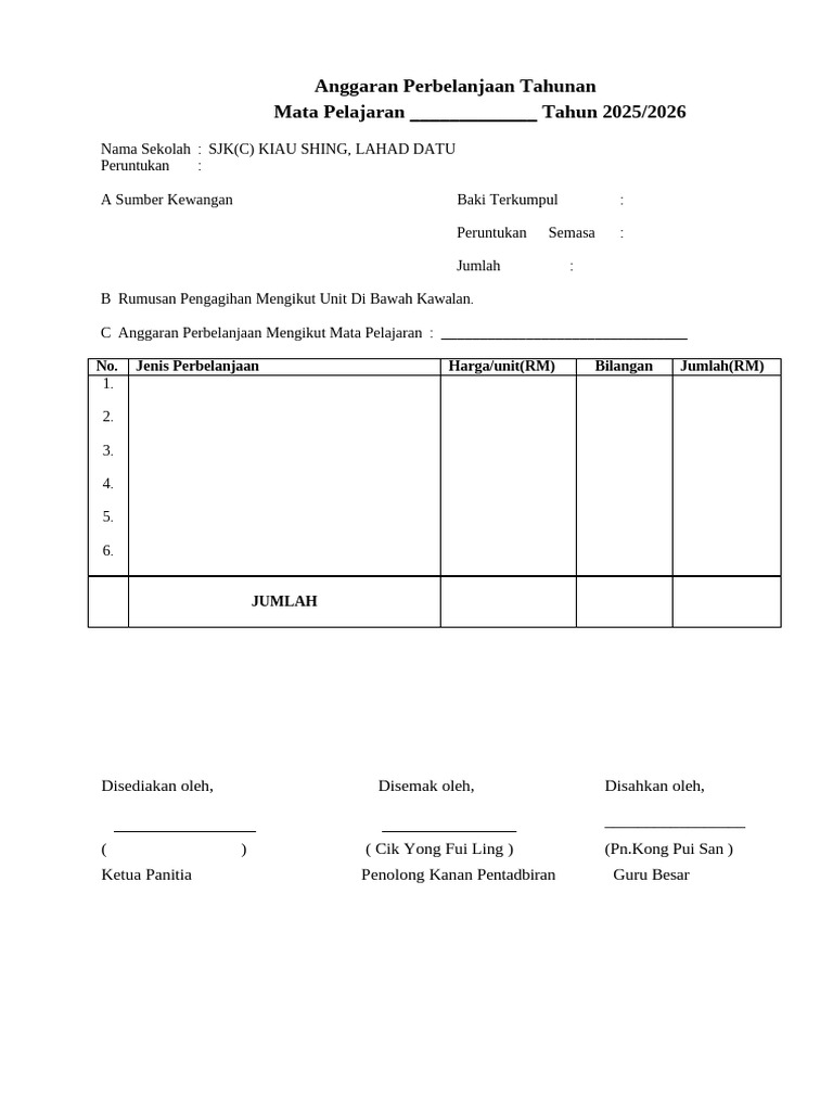 Contoh Laporan Perancangan Dan Anggaran Perbelanjaan Panitia | PDF