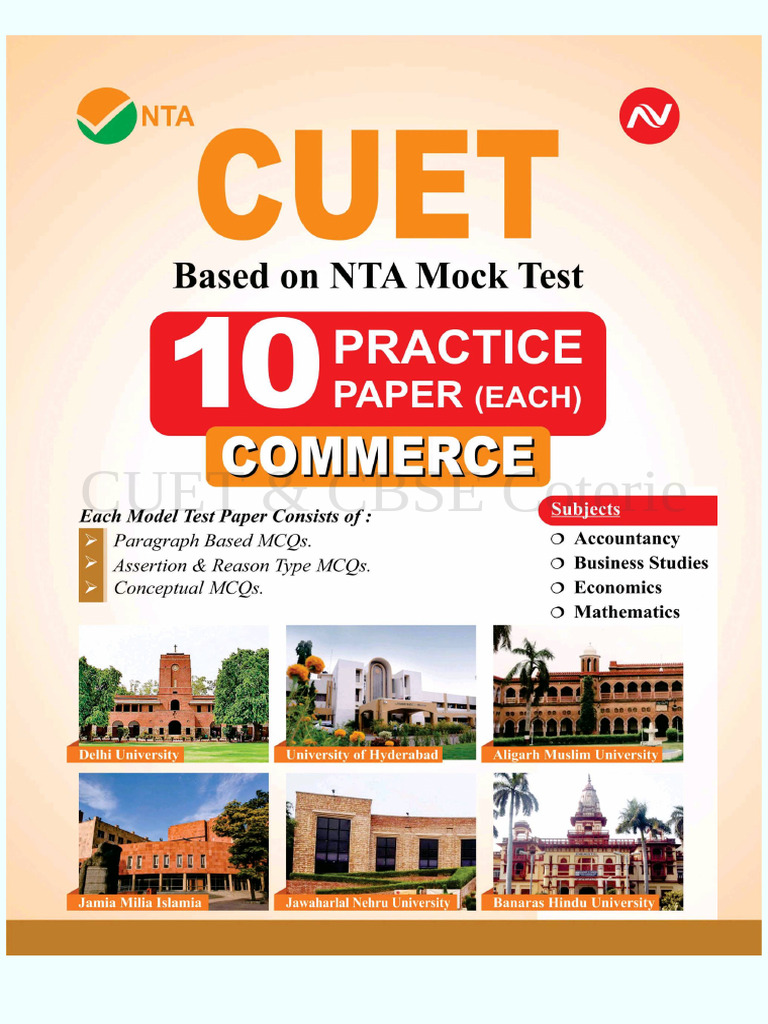 AV CUET Commerce Mocks by CUET & CBSE Coterie | PDF