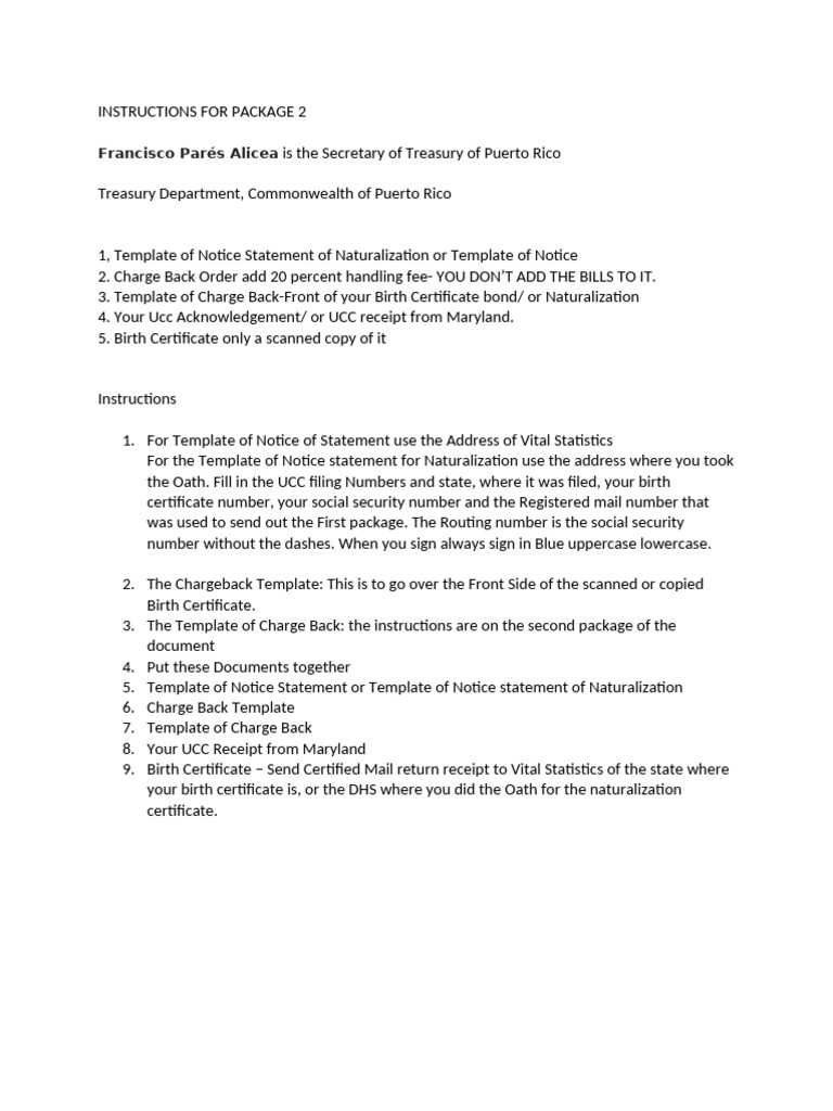 Instructions For Package 2 | PDF