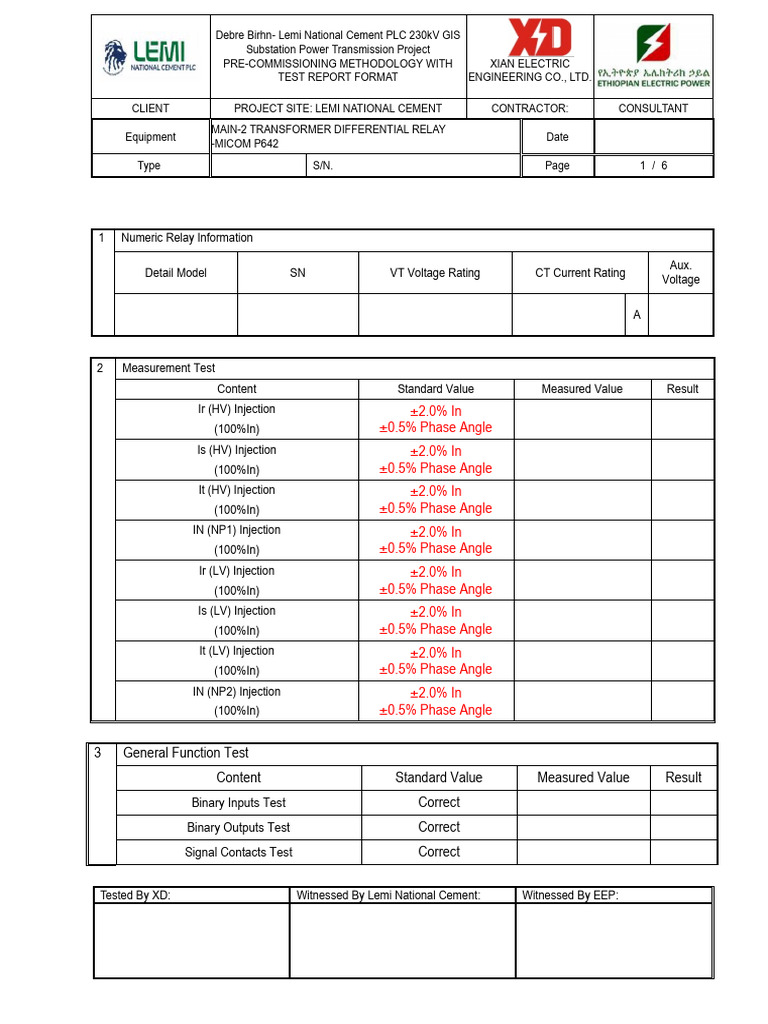 8 Main-2 Transformer Differential Relay - Micom P642 | PDF | Relay ...