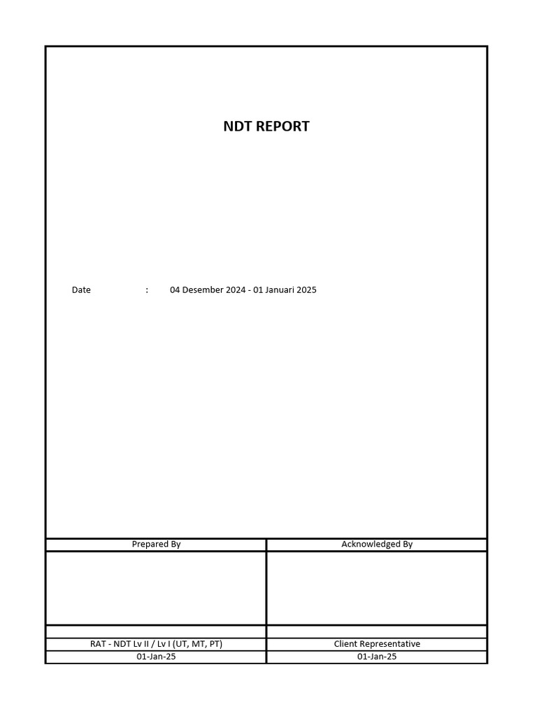 Cover Report NDT Contoh | PDF