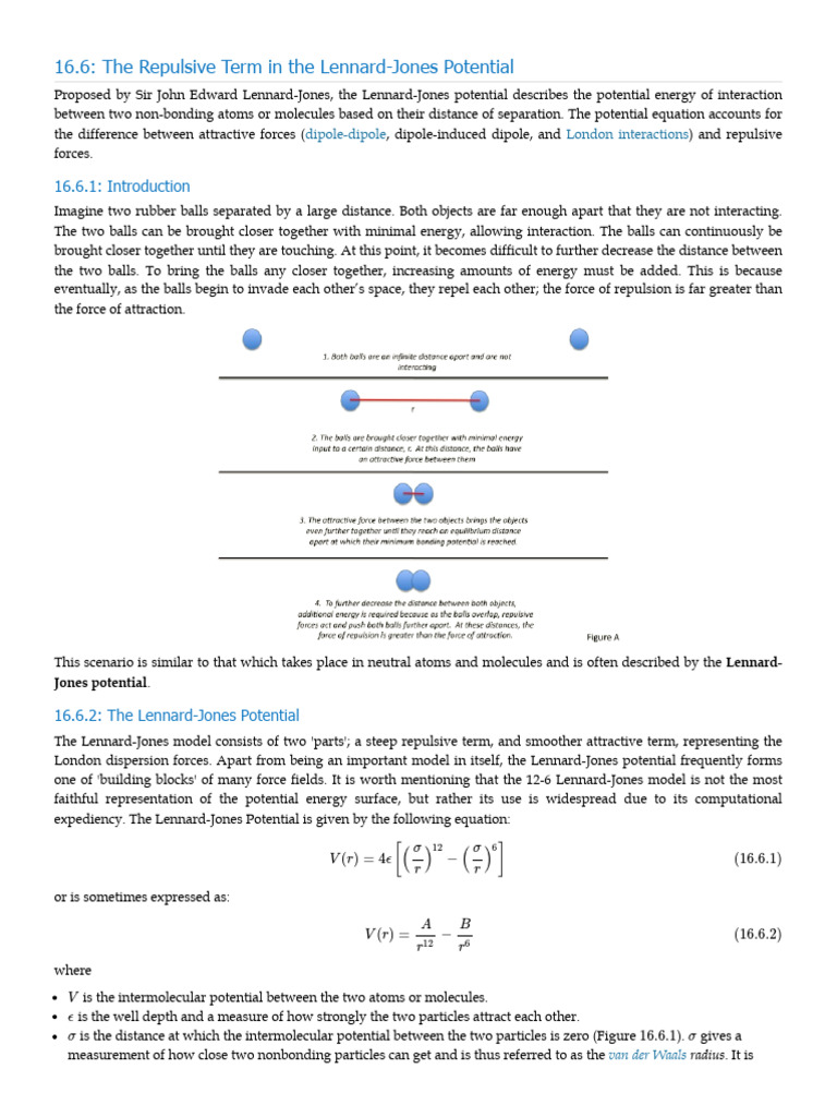 Lennard-Jones Potential and Repulsion | PDF | Intermolecular Force ...